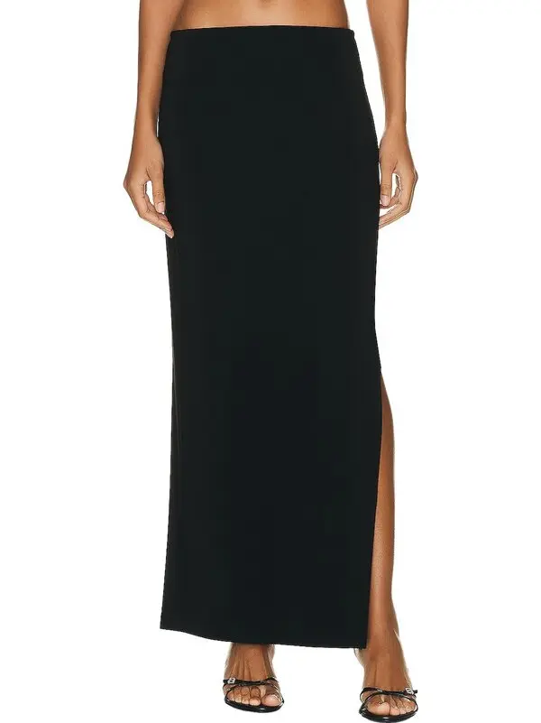 Norma Kamali Side Slit Long Skirt - Black