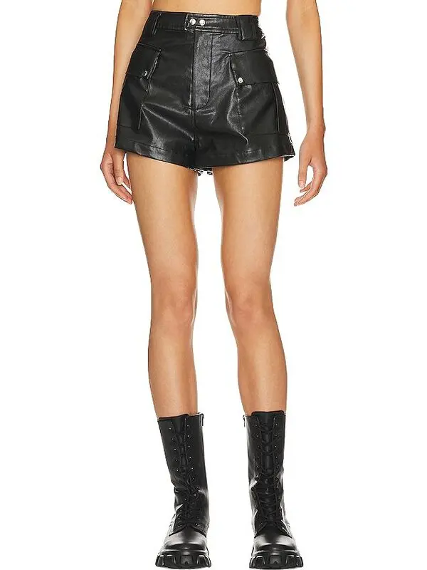 LOVERS AND FRIENDS Baldwin Faux Leather Short - Black