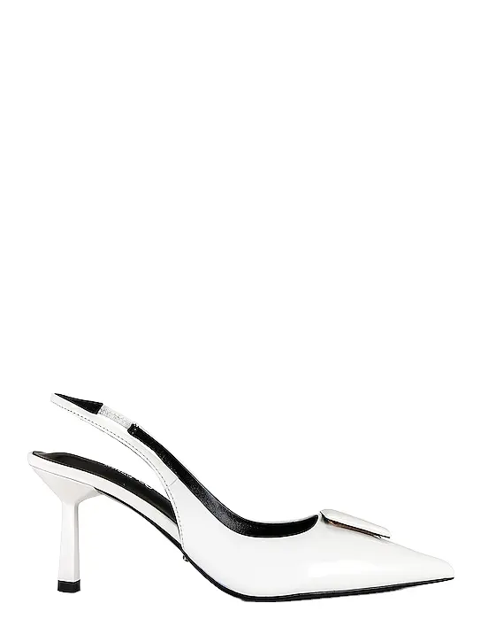 TONY BIANCO Bertie Slingback Pump - White Hi Shine
