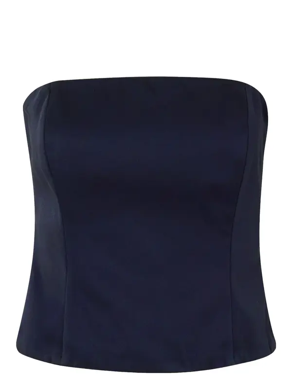 Brunello Cucinelli Strapless Satin Top - Blue