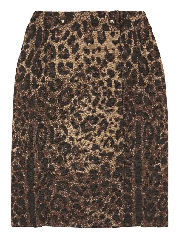 Dolce & Gabbana Leopard-print Wool-blend Mini Skirt - Animal Print