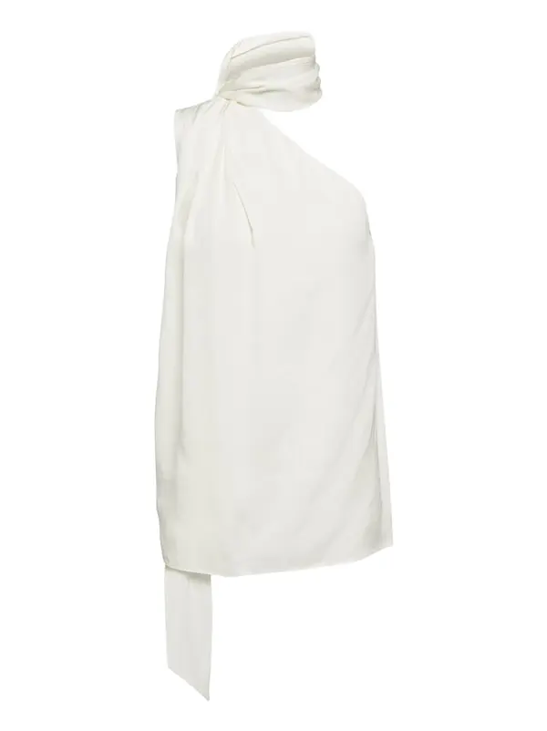 Stella McCartney One-shoulder Crêpe Top - White