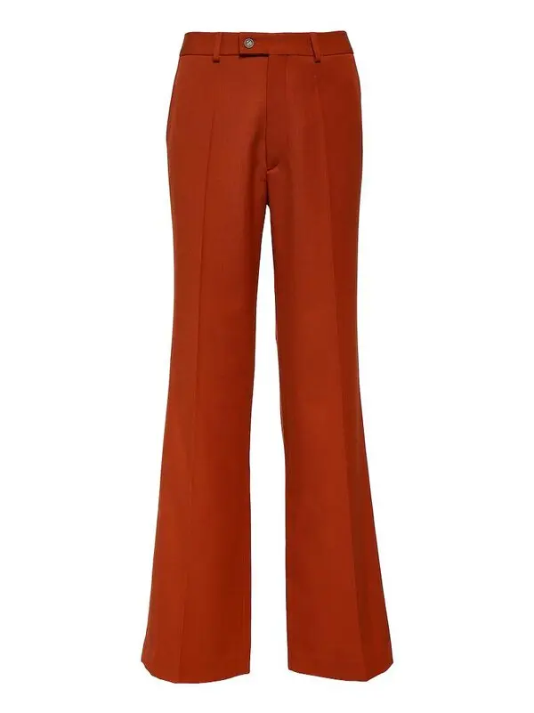 TOD'S Wool Crêpe Wide-leg Trousers - Red