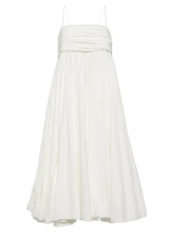 Khaite Lally Cotton Midi Dress - White