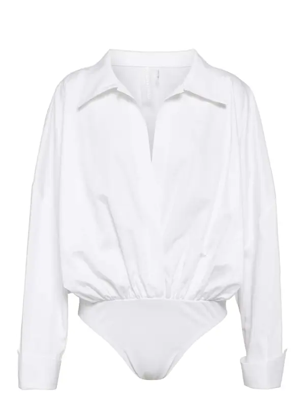 Norma Kamali Oversized Cotton Bodysuit - White