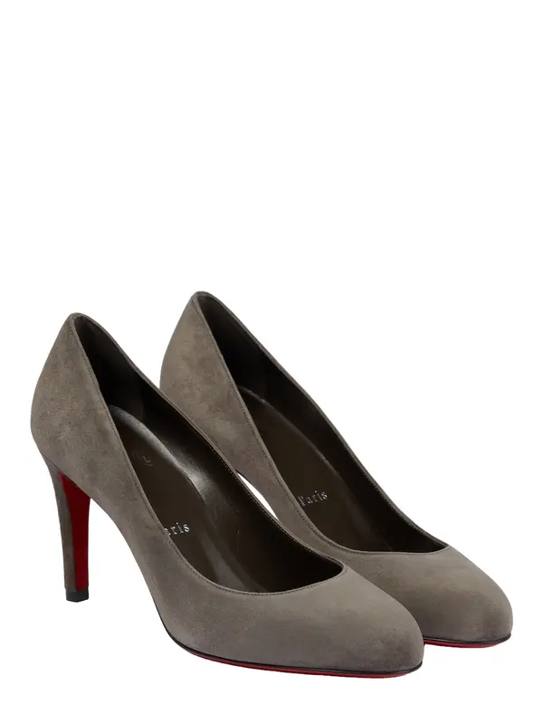 CHRISTIAN LOUBOUTIN Pumppie 85 Suede Pumps - Grey