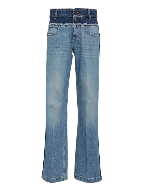 Stella McCartney Paneled High-rise Wide-leg Jeans - Blue