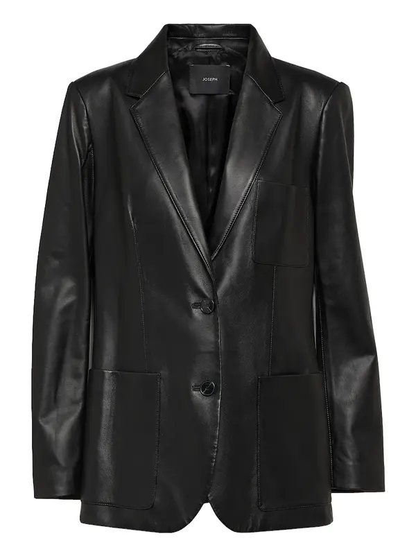JOSEPH Jacques Leather Blazer - Black