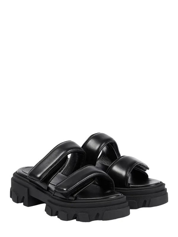 GIA BORGHINI Adelaide Leather Sandals - Black
