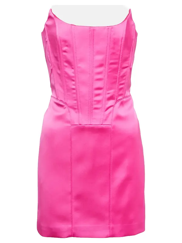 Giuseppe Di Morabito Satin Bustier Mini Dress - Pink