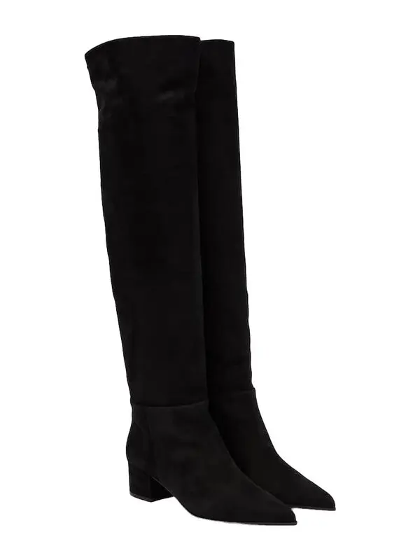 GIANVITO ROSSI Suede Knee-high Boots - Black