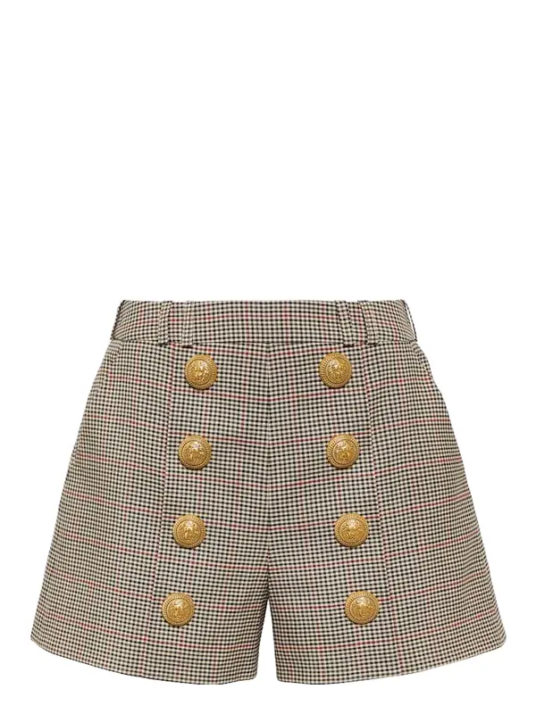 Balmain High-rise Prince Of Wales Shorts - Multicoloured
