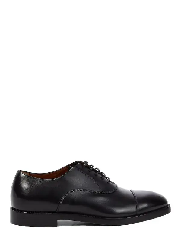 Zegna Oxford Leather Shoes - Black
