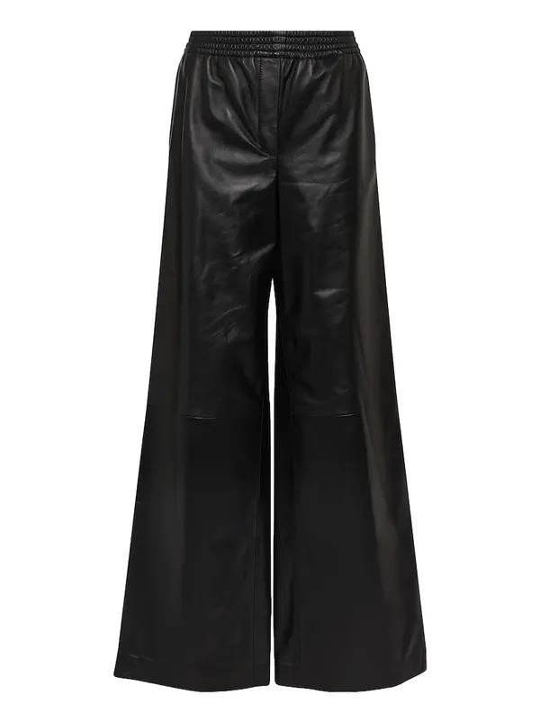 JOSEPH Ashbridge Wide-leg Leather Pants - Black