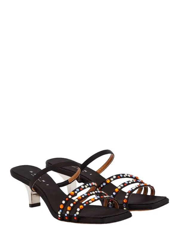 Marni Melrose Crystal-embellished Satin Mules - Black