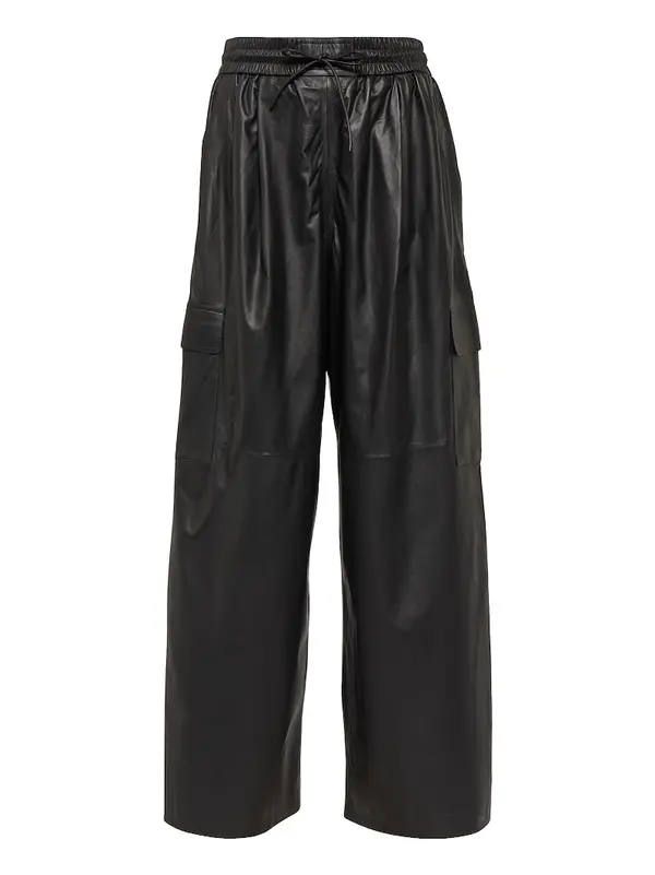 YVES SALOMON Leather Pants - Black