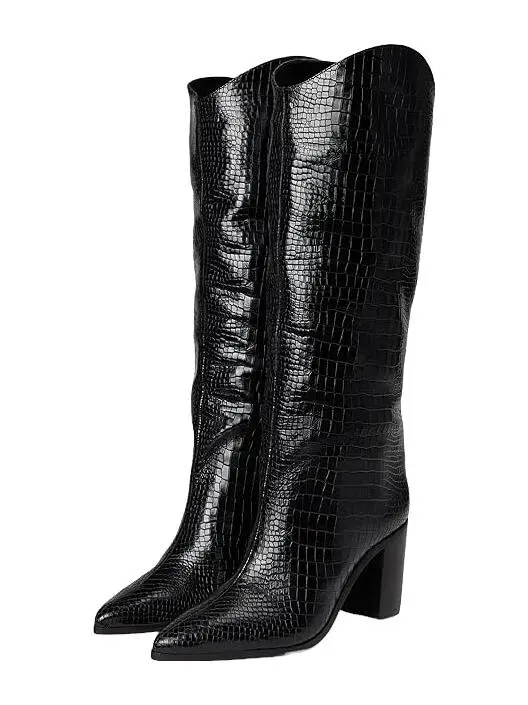 Schutz Maryana Block Knee-high Boots - Black