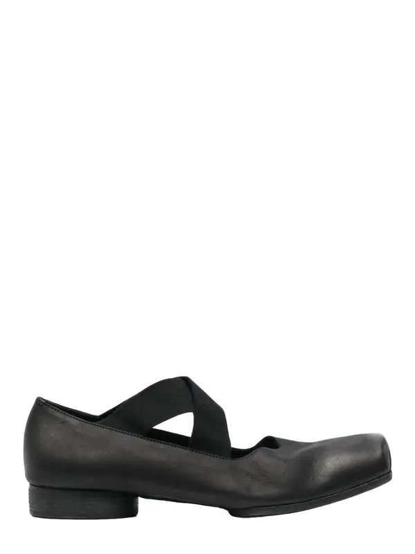 UMA WANG 23mm Square-toe Leather Ballerinas - Black