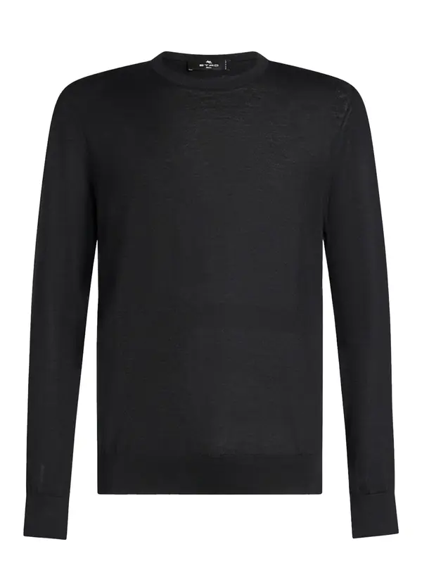 Etro Logo-embroidered Crew-neck Jumper - Black