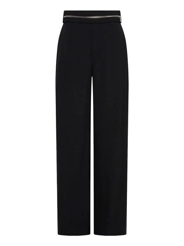 DION LEE Zipped Wool Trousers - Black