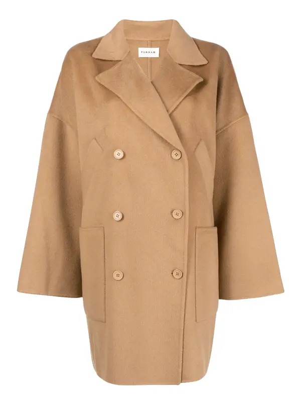 P.a.r.o.s.h Double-breasted Cashmere Coat - Brown