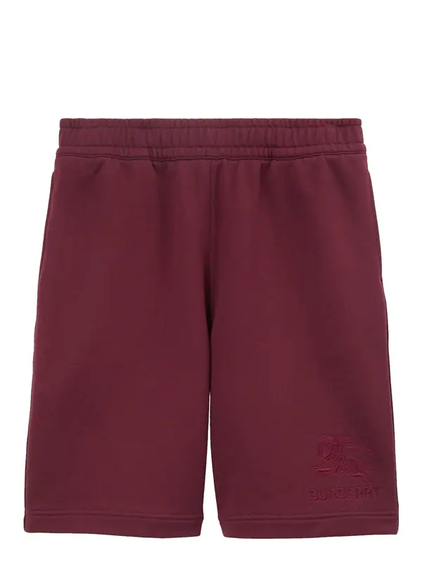 Burberry Ekd-motif Cotton Shorts - Red