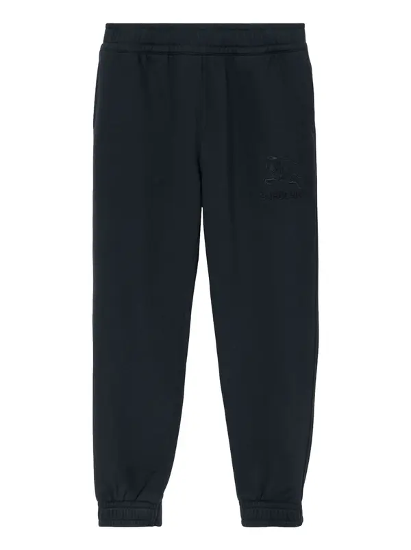 Burberry Ekd-embroidered Cotton Track Pants - Blue