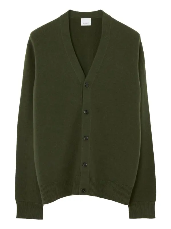 Burberry Ekd-motif Cashmere Cardigan - Green