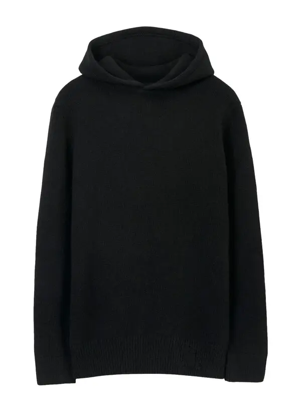 Burberry Ekd Wool-cashmere Hoodie - Black