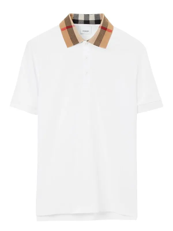 Burberry Vintage Check Print-detail Polo Shirt - White
