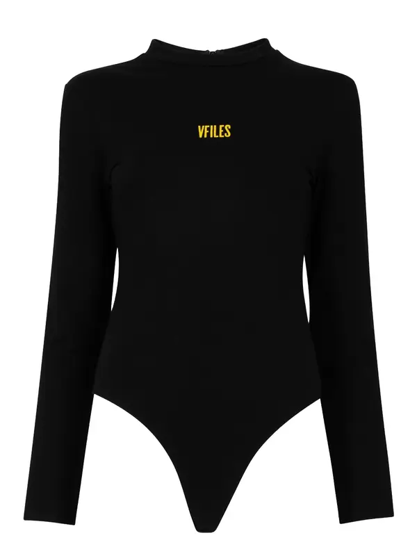 VFILES Logo-tape Long-sleeve Bodysuit - Black