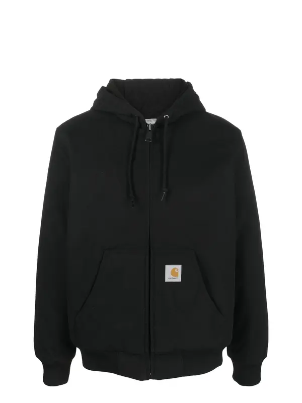 Carhartt Work In Progress Logo-patch Cotton Hooded Jacket - Black