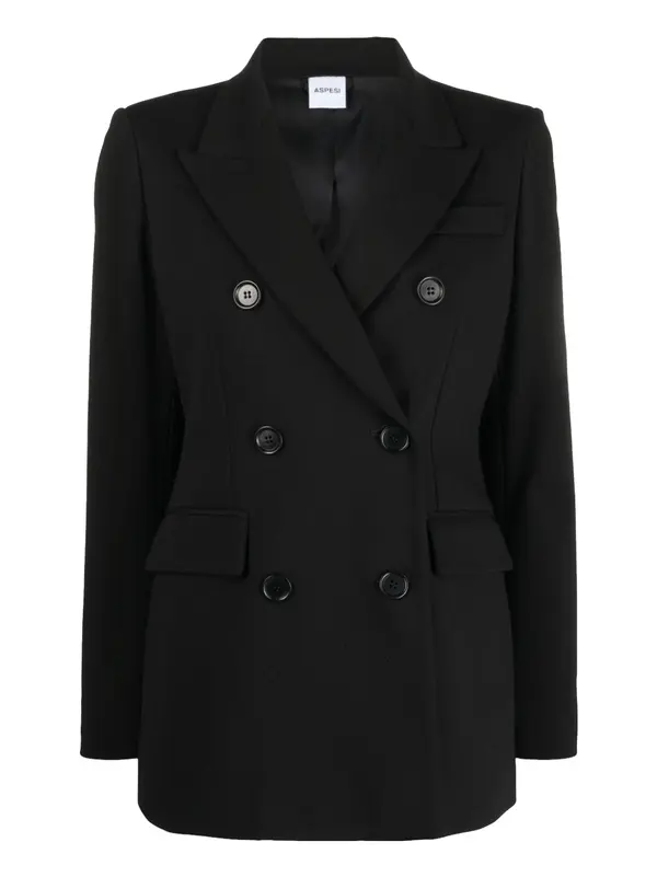 Aspesi Double-breasted Blazer - Black