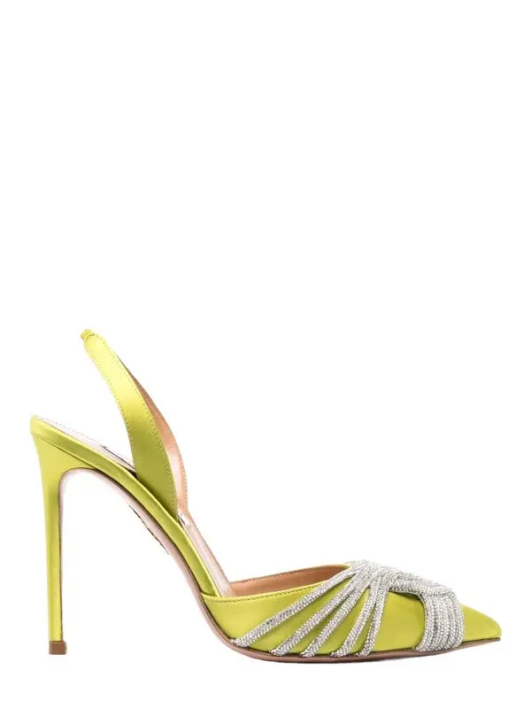 AQUAZZURA Gatsby 105mm Crystal-embellished Pumps - Green