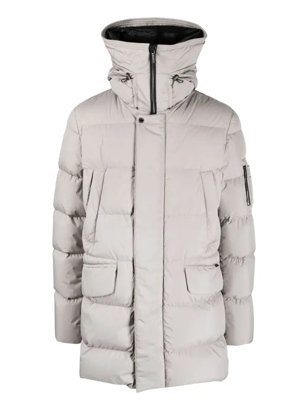 MOORER Zip-up Padded Down Jacket - Grey