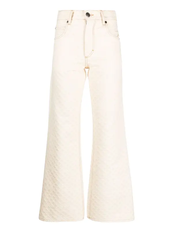 CHARLES JEFFREY Golden Jacquard Wide-leg Jeans - Neutrals