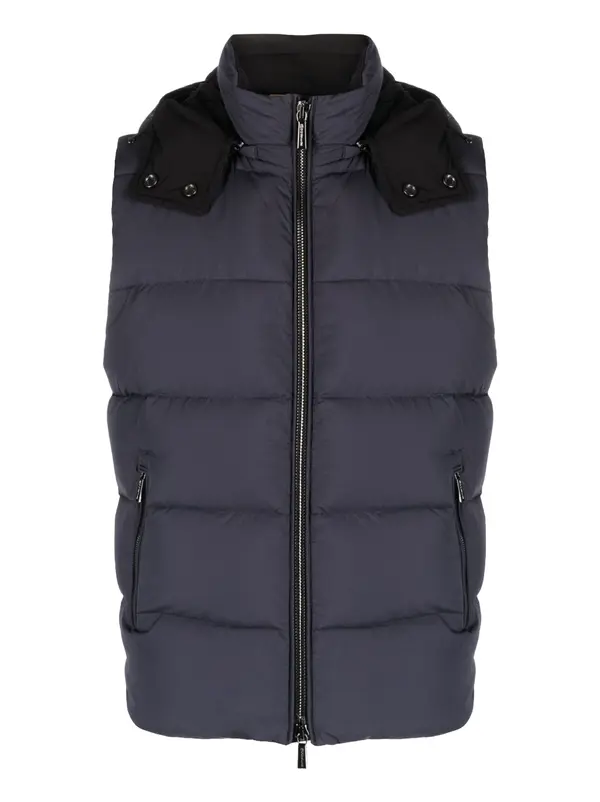 MOORER High-neck Padded Gilet - Blue