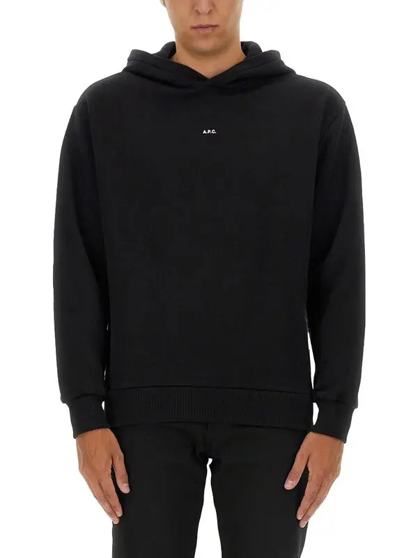 A.p.c. Sweatshirt With Micro Logo - Black