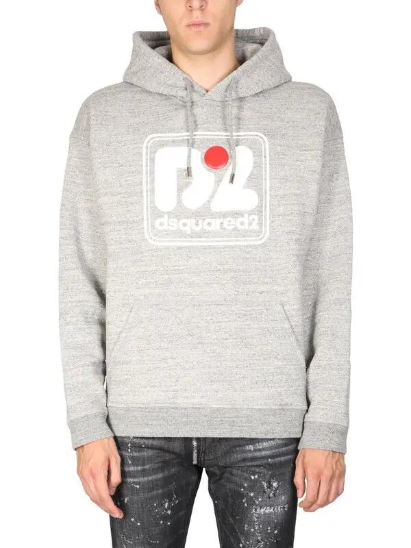 Dsquared2 Camo Patch Herca Anorak Sweatshirt - Grey