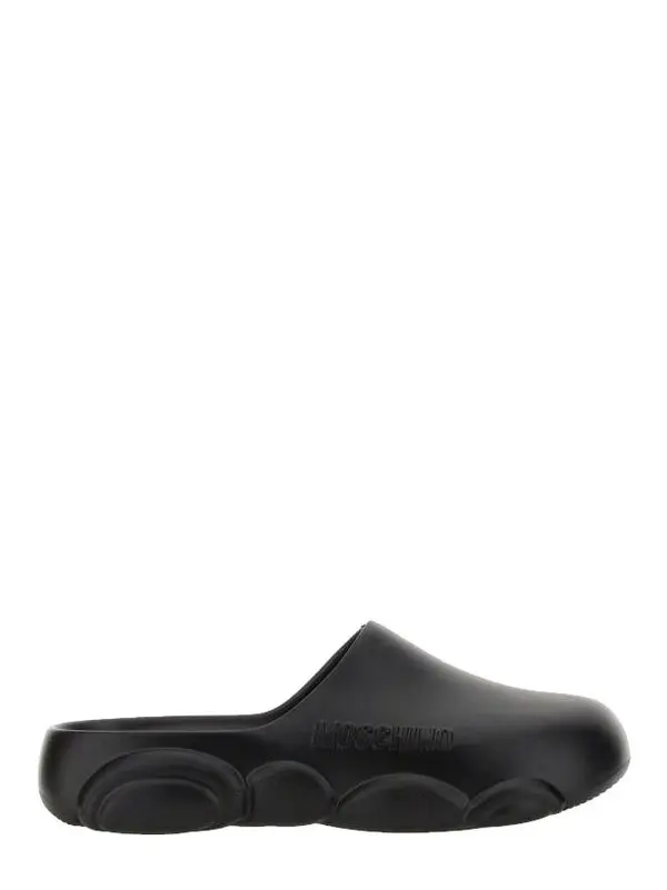 Moschino Rubber Teddy Sole Mules - Black