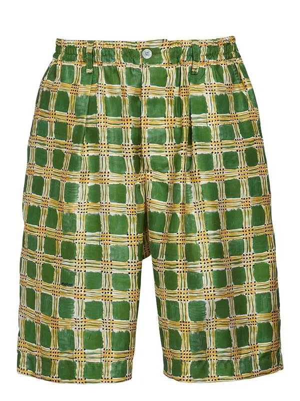 Marni Silk Twill Bermuda Shorts - Primary Green