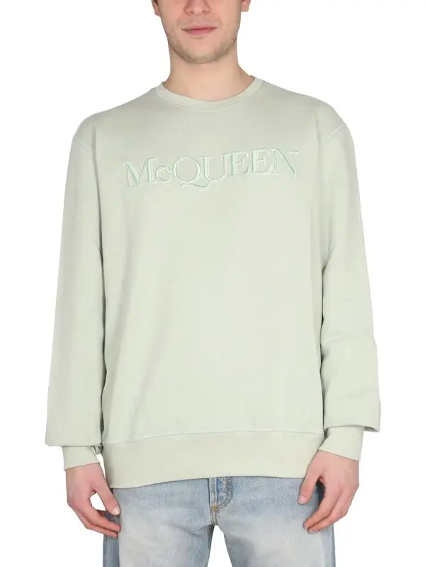 Alexander McQueen Logo Embroidered Sweatshirt - Green