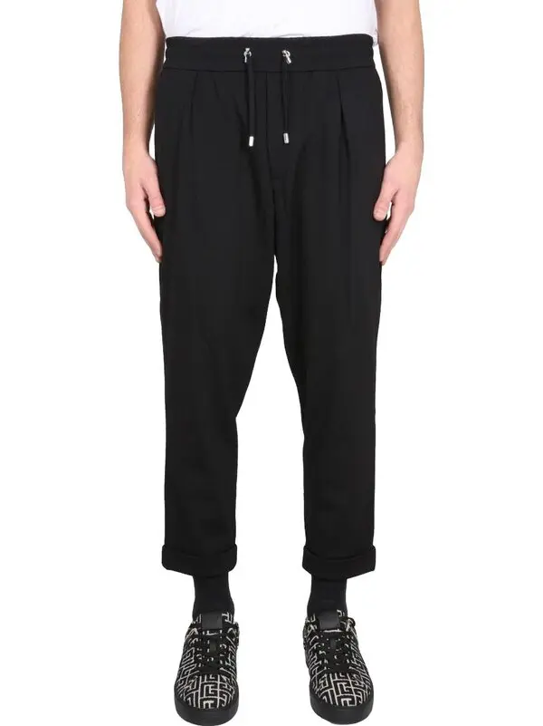 Balmain Wool Blend Trousers - Black