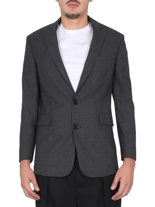 Aspesi Single-breasted Virgin Wool Jacket - Grey