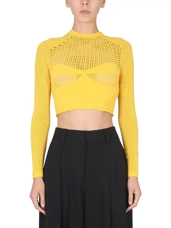 AMBUSH Cropped Perforated Shirt - Yellow