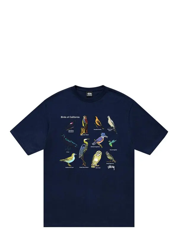 StÜssy California Birds Tee 'navy - Blue