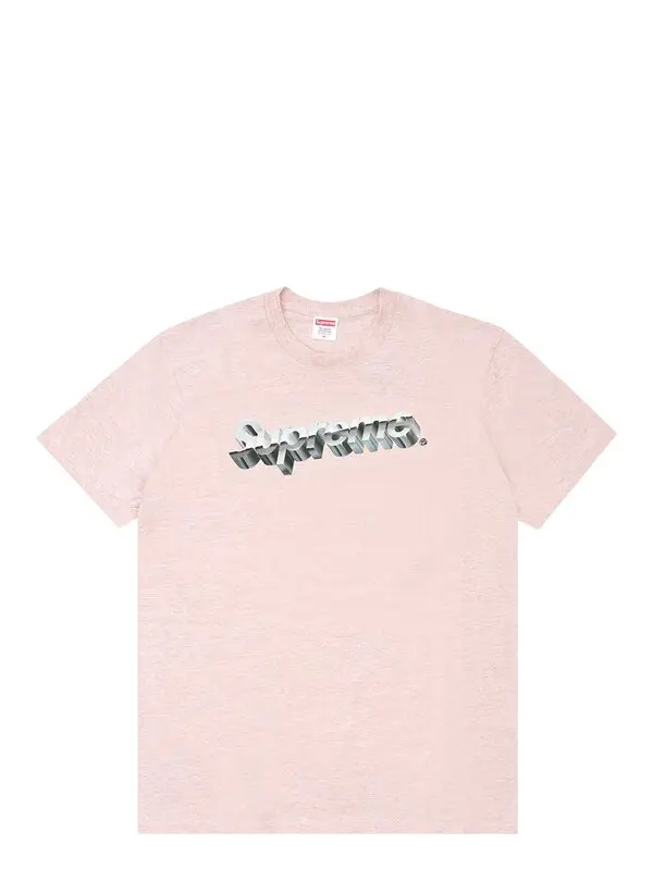 Supreme Chrome Logo Tee 'heather - Pink