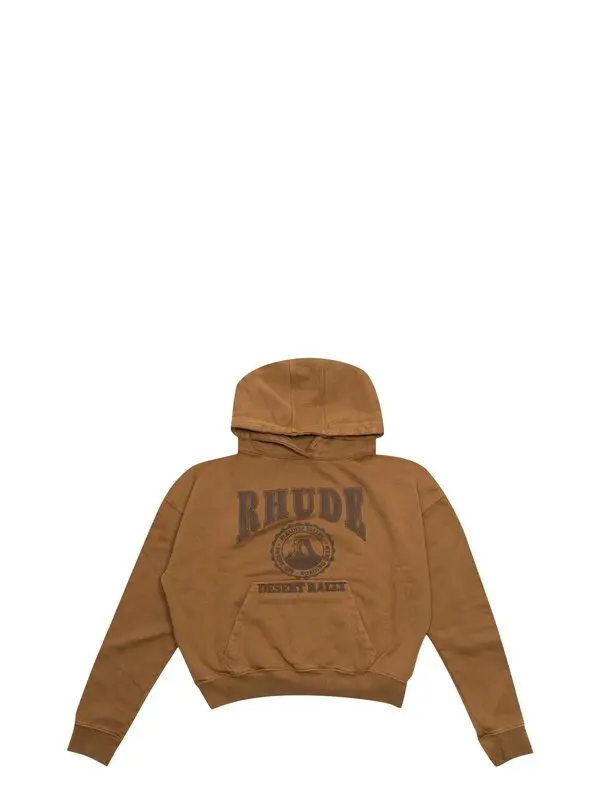 Rhude Cropped Desert Valley Hoodie - Tan