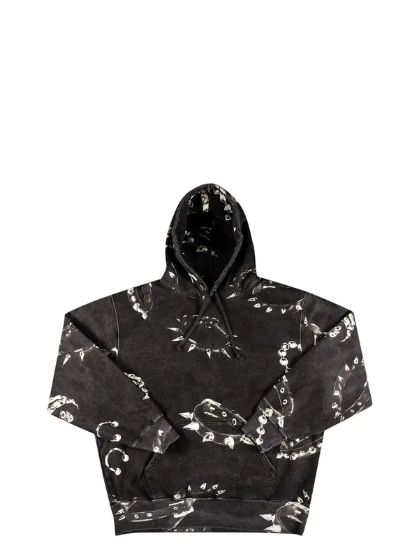 Supreme Studded Collars Hooded Sweatshirt - Black