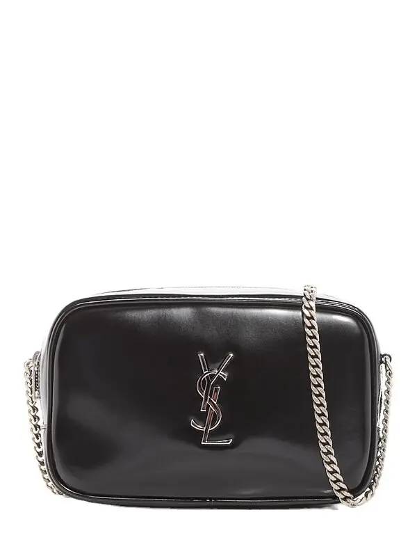 Saint Laurent Lou Crossbody Bag - Nero Shiny Canvas/silver